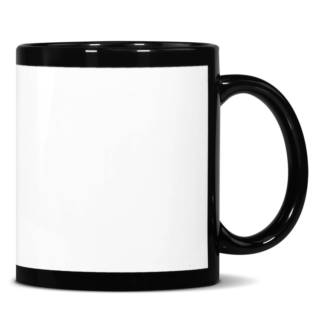 Sublimatable Black/White Ceramic Mug with white stripe | Heat Transfer ...